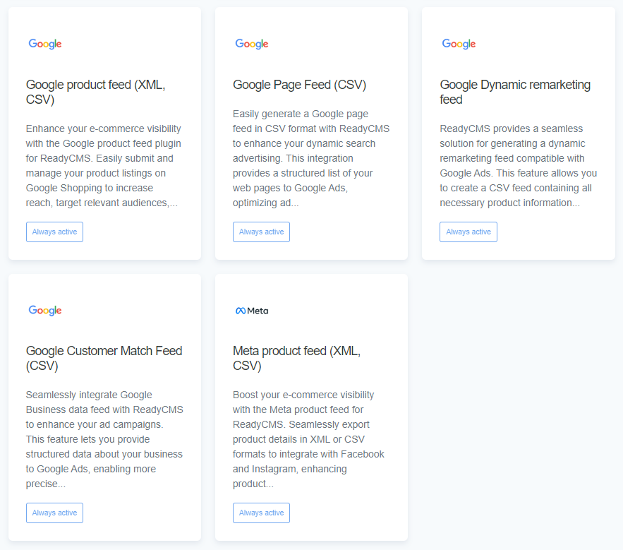 ReadyCMS introduces new marketing plugins: Enhance your e-commerce strategy with feeds ...